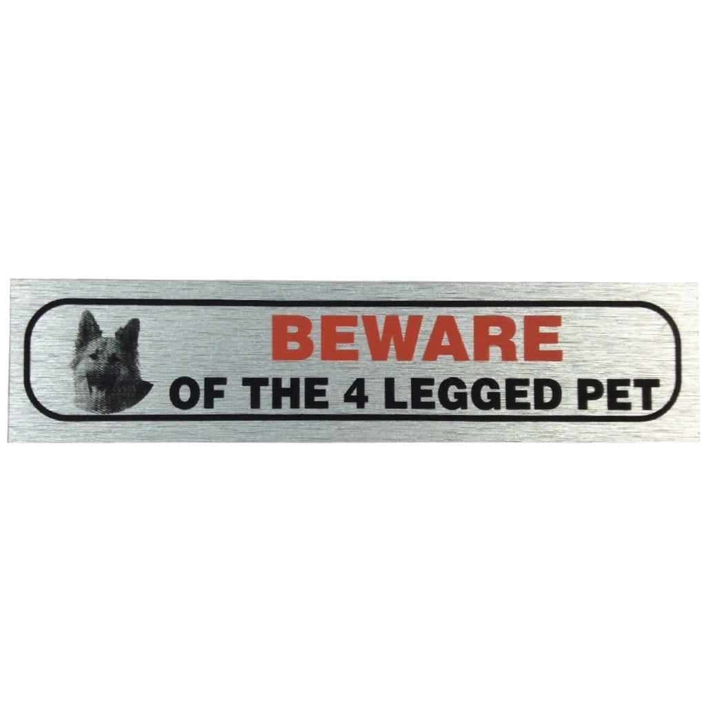 Metallic Style Dog Warning Stickers 17x4cm | Hills Pet Shop